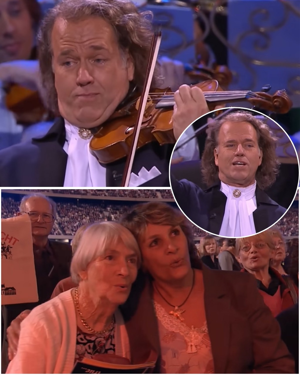 André Rieu broke down in tears during an emotional performance of the ...